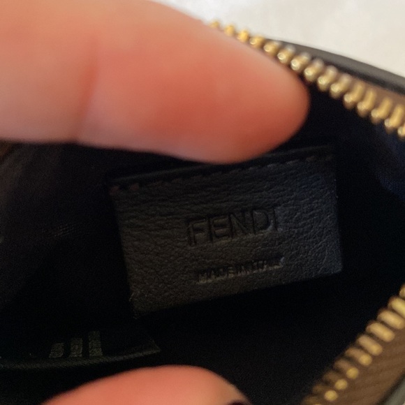 Fendi | Accessories | Authentic Fendi Brown Embossed Leather Coin Purse ...